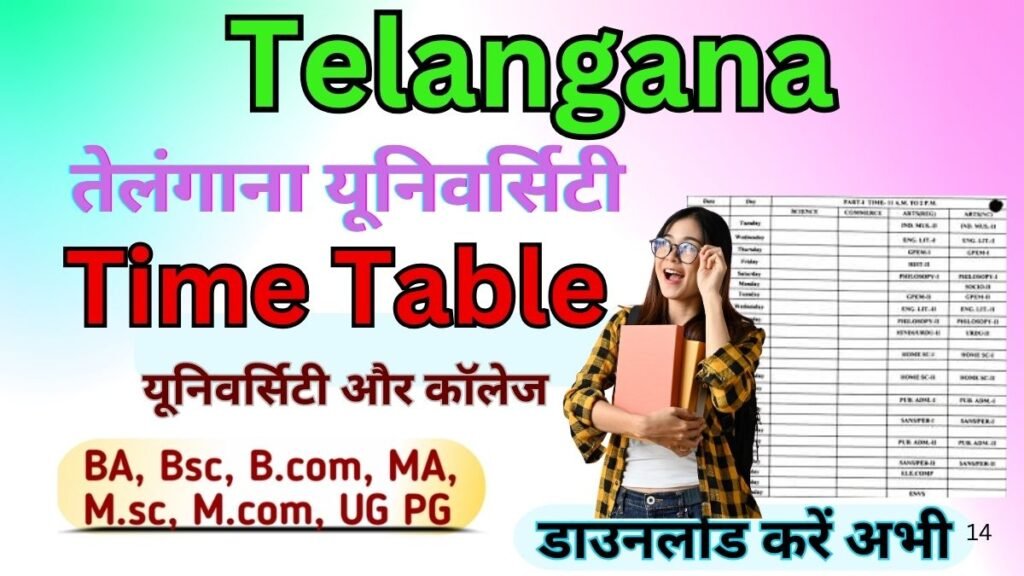 Telangana University Time Table 2025 {Download Link} telanganauniversity.ac.in TU Degree UG PG ...